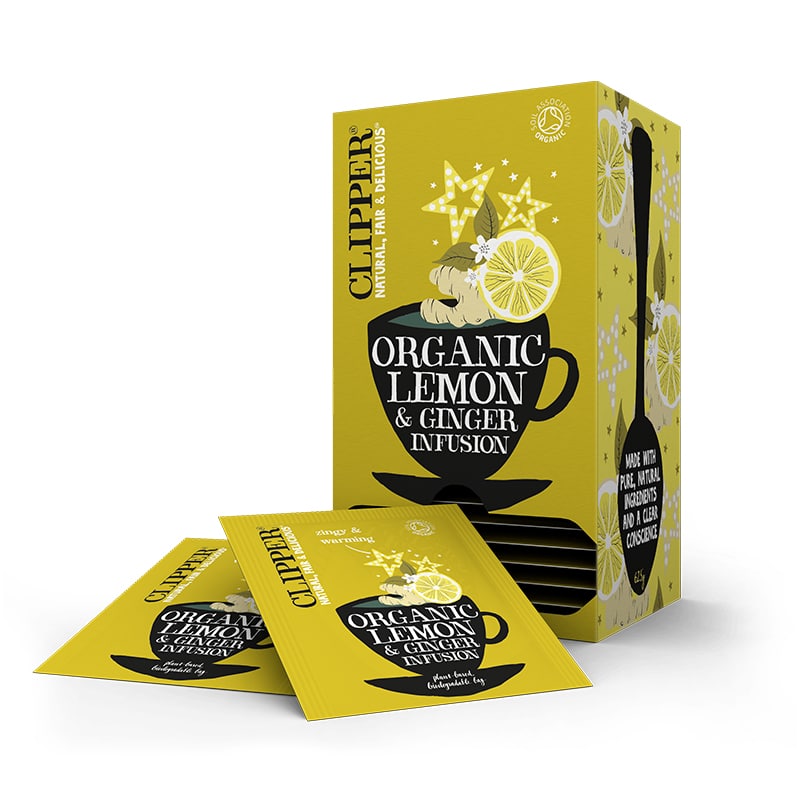 Clipper Tea Lemon Ginger 25 Envelope Bags
